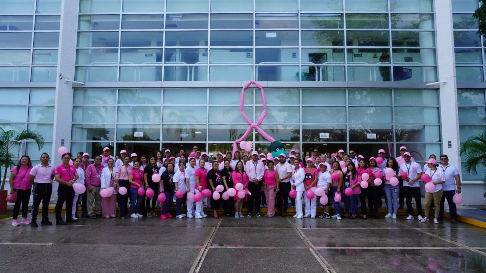 IMSS Quintana Roo forma lazo humano rosa por la detección del cáncer de ...